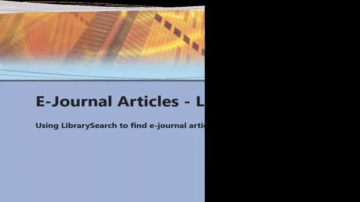 E-journal articles - LibrarySearch