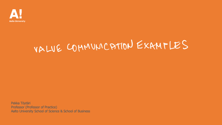 Value Communication Examples