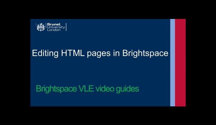 Editing HTML pages in Brightspace
