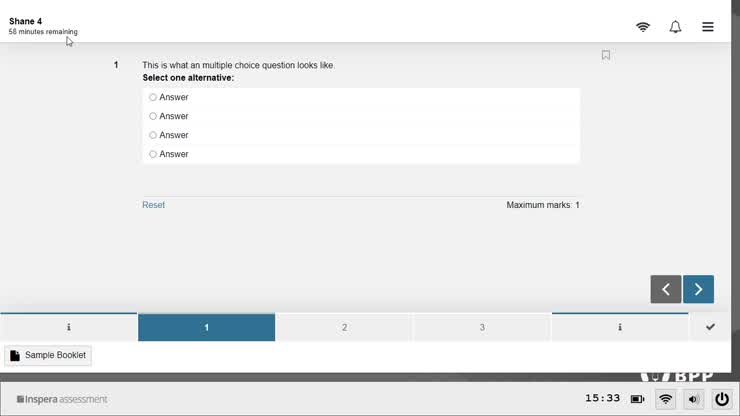 Inspera Demo: 6. Taking Your Exam