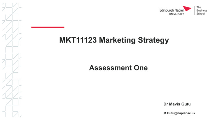 Marketing Strategy: Assessment one prerparation guide