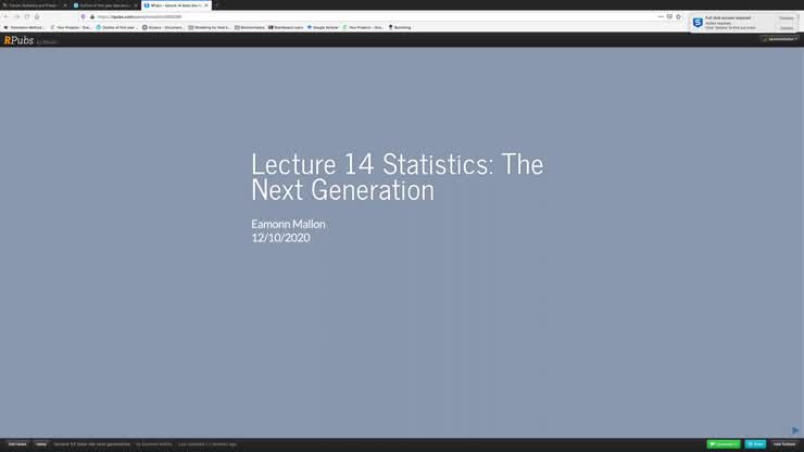 Stats lecture 14 Stats the next generation