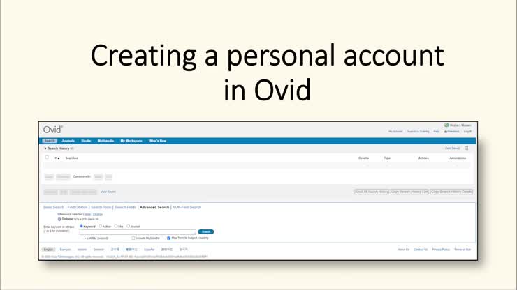 Create a personal Ovid account