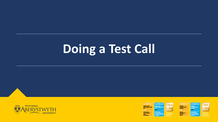 2 - Doing a Test Call