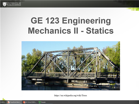 January-09 Statics Lecture 2 Sean Maw