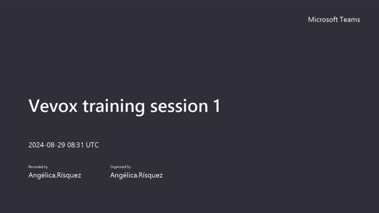 Vevox training session 1