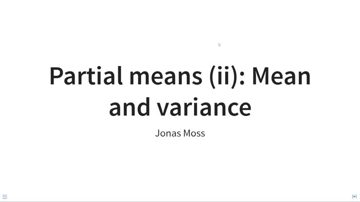 Partial means (ii): Mean and variance