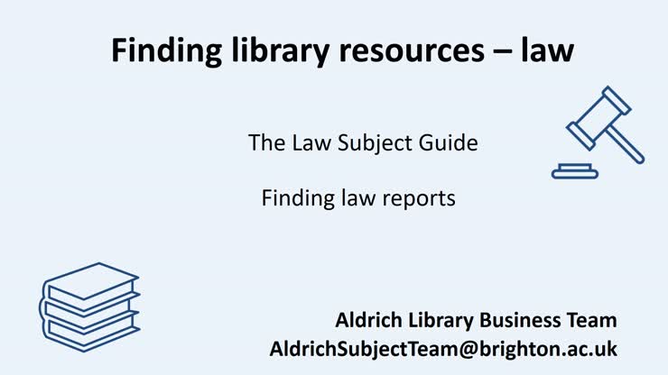 Finding law reports- Library resources