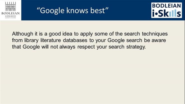 Google for academic research Part Five: Some search techniques