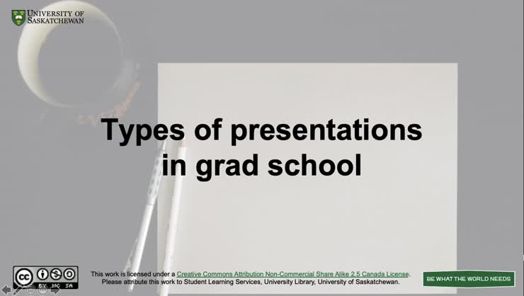 Types of Presentations in Grad School