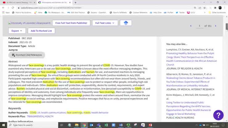 Searching Web of Science Core Collection