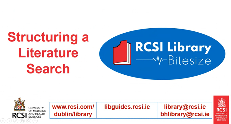 Library Bitesize - Structuring a Literature Search