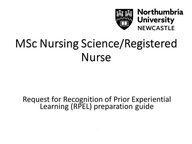 MSc Nursing Science RPeL Guide