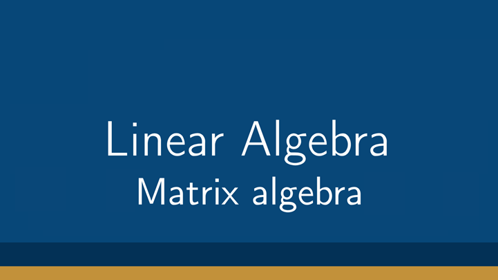 Matrix Algebra (3)