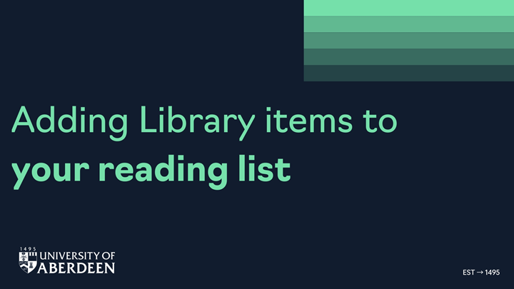 4. Adding Library Items to Your Reading List