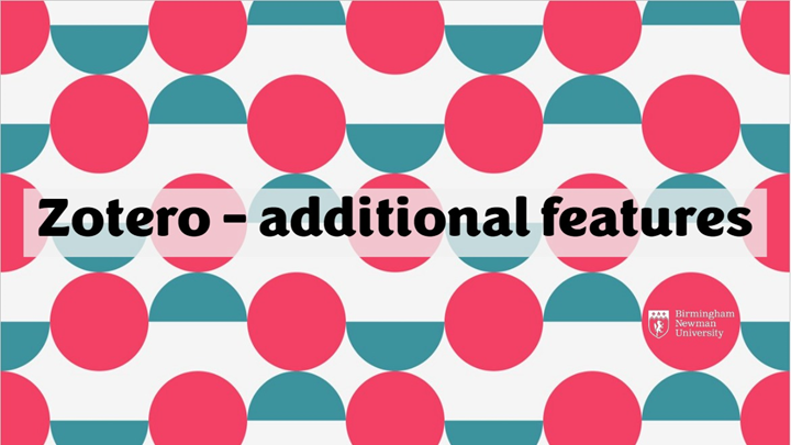 Zotero for beginners - additional features