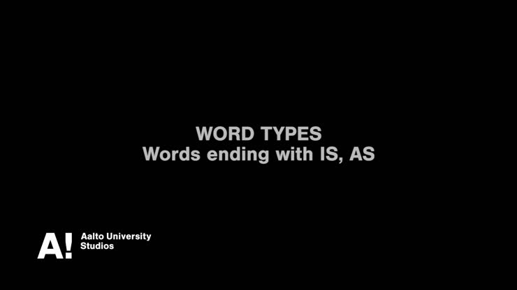 WORD TYPES--Words ending with IS, AS