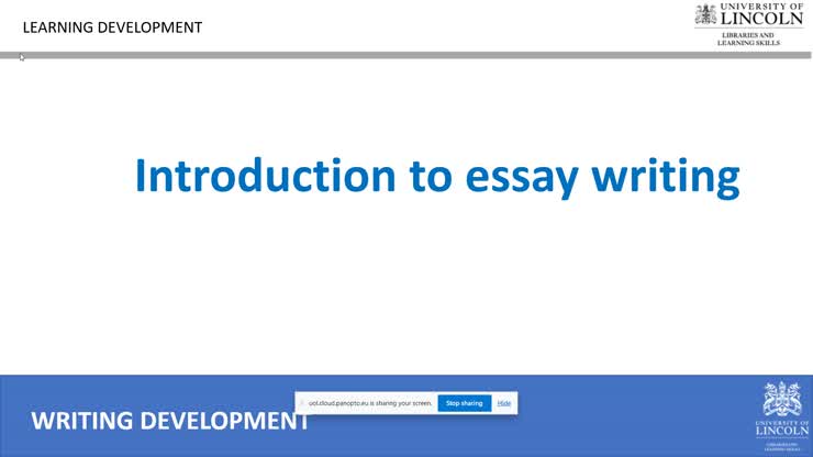 Introduction to Essay Writing