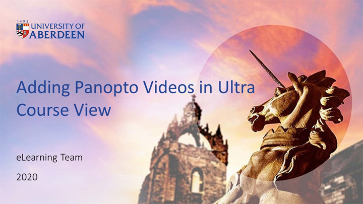 Adding Panopto Videos to Ultra Courses