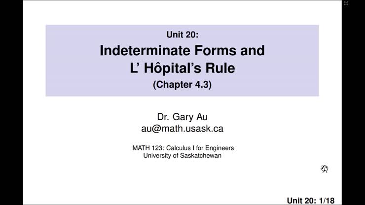 MATH123 Unit 20, Part 1