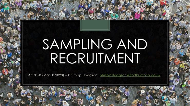 Sampling and recruitment 23.03.23