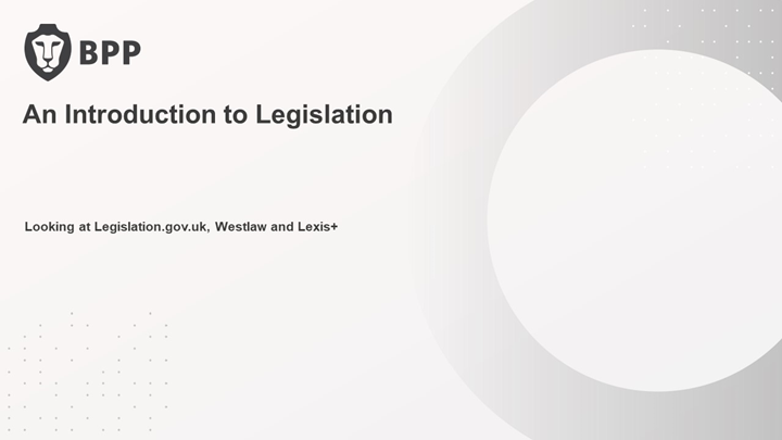 An Introduction to Legislation
