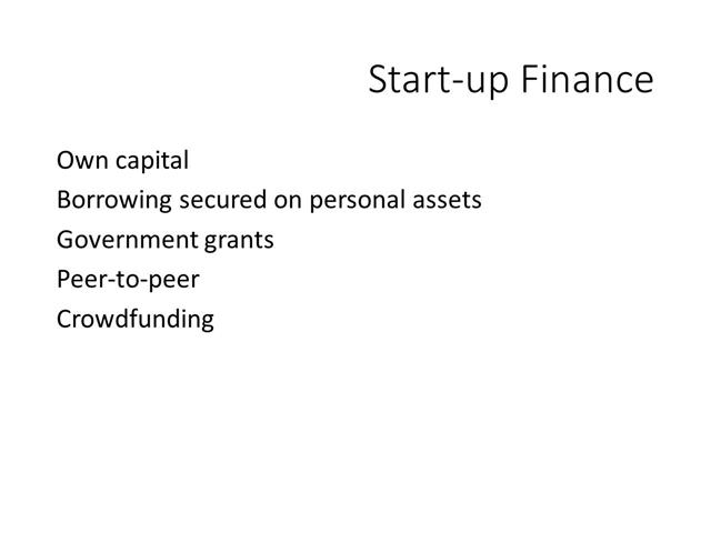 Start up Finance