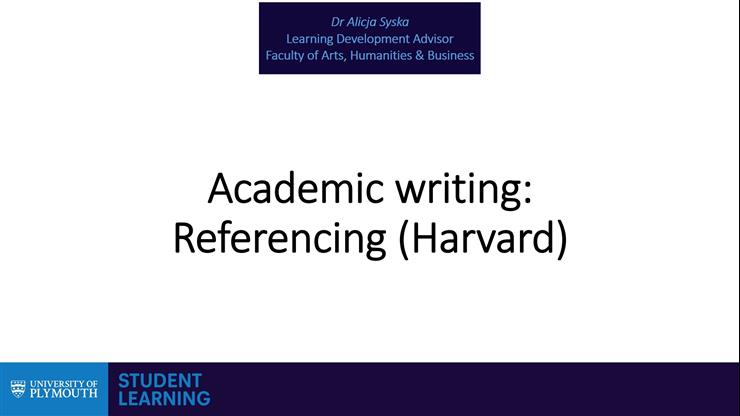 Academic writing: Referencing (Harvard)