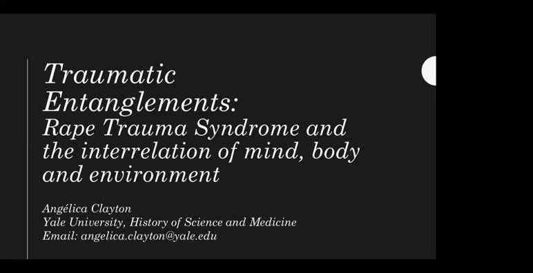 Angelica Clayton, 'Traumatic Entanglements: Rape Trauma Syndrome and ...