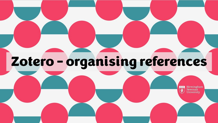 Zotero for beginners - organising references