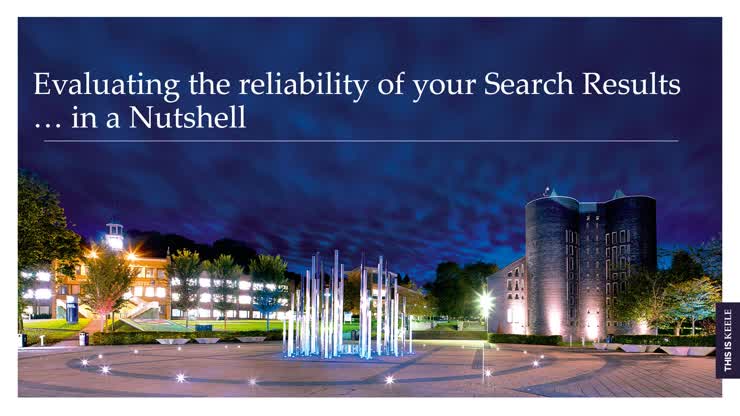 Evaluating the reliability of your search results 24-25