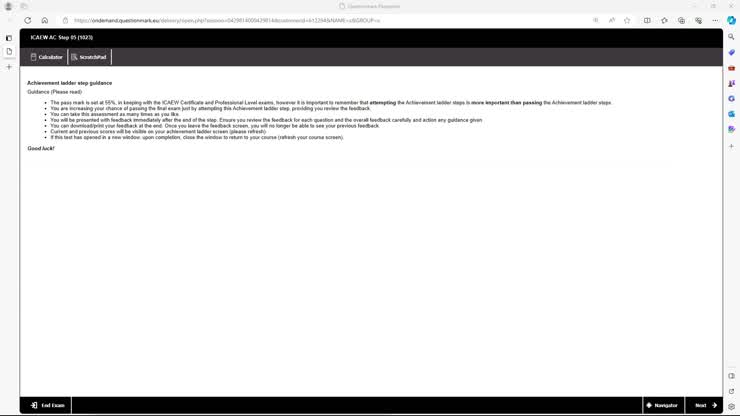 ICAEW Certificate Accounting Step 5 Question 1