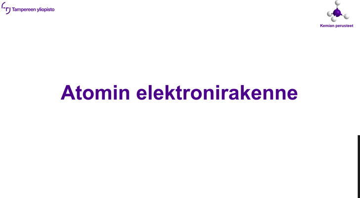 Atomit ja jaksollinen järjestelmä 5: Atomin elektronirakenne