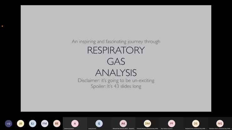 Respiratory Gas Analysis by Dr Matt Short