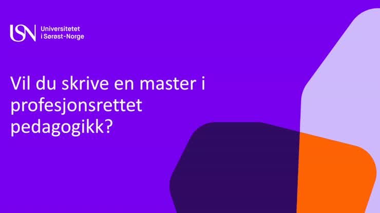 Vil du skrive en master i profesjonsrettet pedagogik