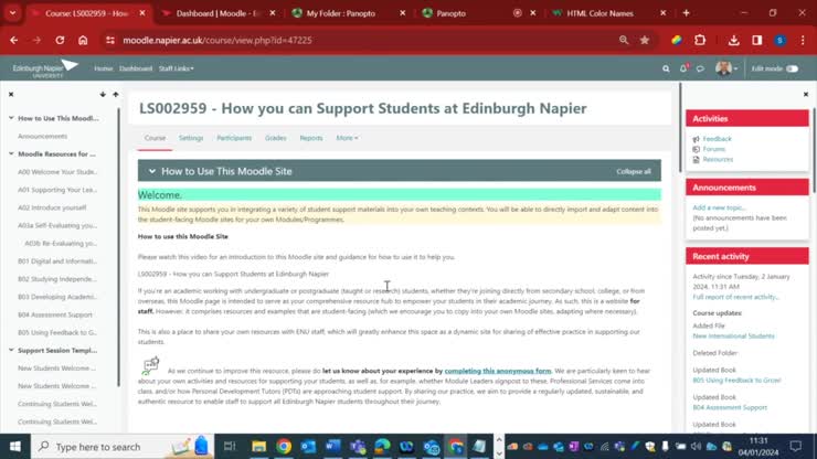 Student Support Moodle - How to Use