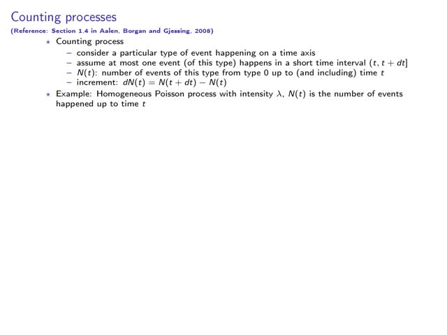 Counting processes, introduction