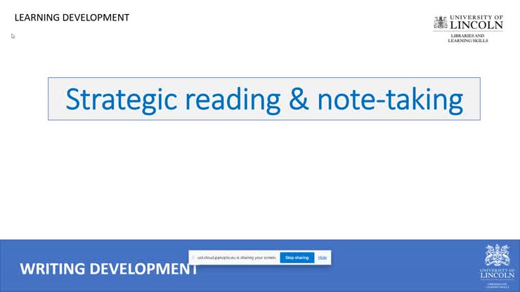 Strategic reading and note-taking
