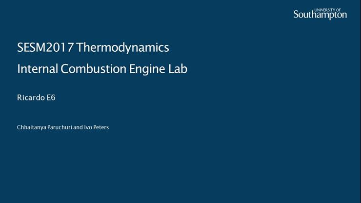 Combustion Engine Laboratory Class
