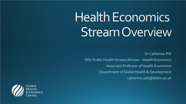 MScPH Stream: Health Economics Stream 2023