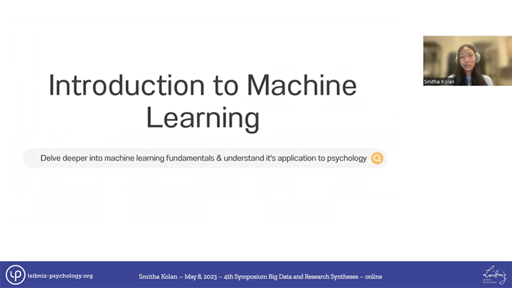Smitha Kolan: An Introduction To Machine Learning And Its Applications To Behavioral Sciences