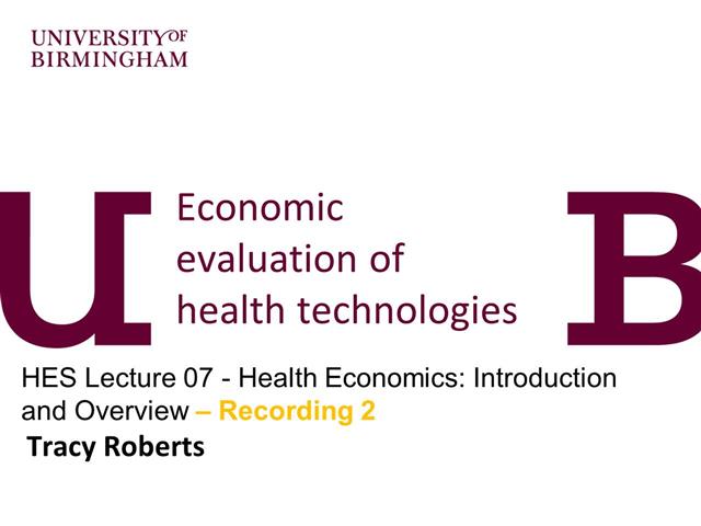 HCEC Introduction to Health Economics - recording 2