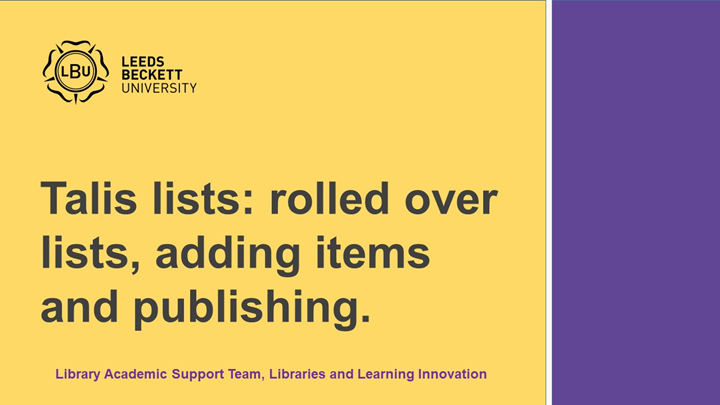 Updating your Talis list