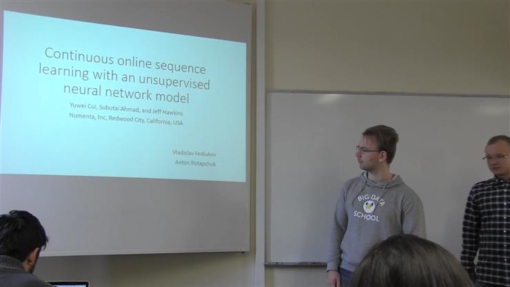 Week 3: Continuous online sequence learning with an unsupervised neural network model