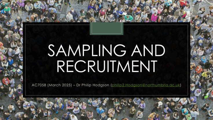 Sampling and recruitment - March 2025