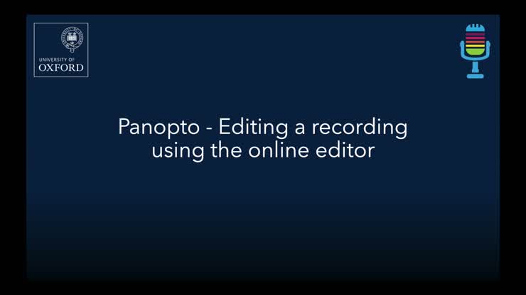 How to edit a recording in Panopto
