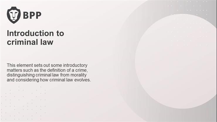 Introduction to criminal law