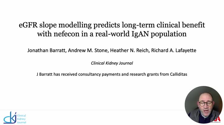 eGfr slope modelling predicts long-term clinical benefit with nefecon ...