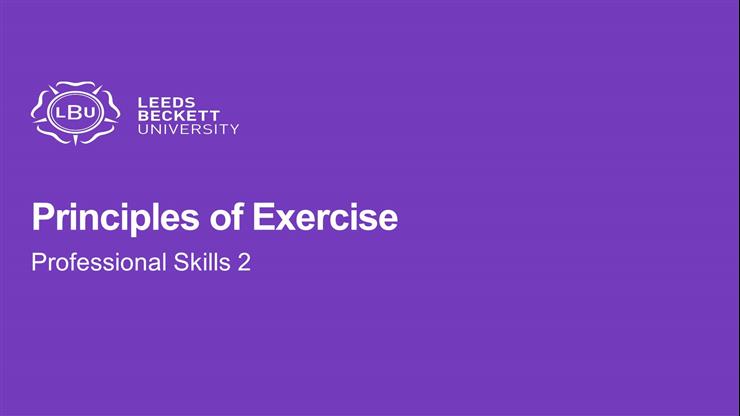 Principles of Exercise