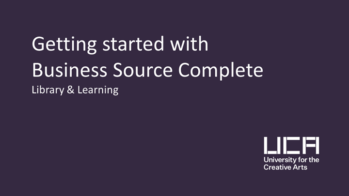 Getting started with Business Source Complete